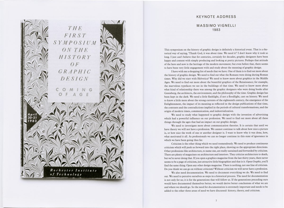 Graphic Design: History in the Writing (1983–2011) — Occasional Papers